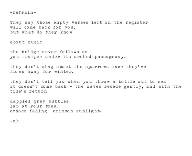 Refrain – Tell Me Something Beautiful